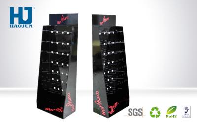 China Customized Cell Accessories Cardboard Floor Display Metal Hook Cardboard POP Display Stands for sale