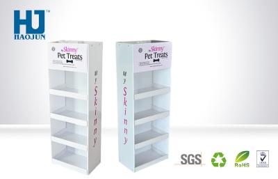 China Pet Food Merchandise Corrugated Cardboard Floor Display Stand / Rack with 4 Shelves for sale