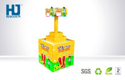China Customized 350g Grey Board +K5 Corrugated Cardboard Dump Bin Display For Health Drinks for sale