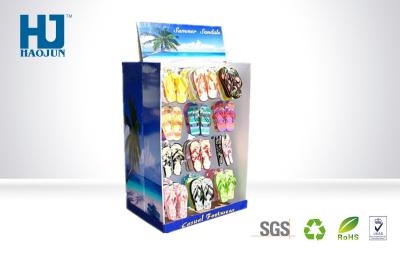 China Eco-friendly Store Promotion Hooks Hanging Cardboard Floor Display For Slippers for sale