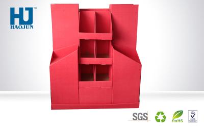 China Varnishing Red Cardboard Display Stand Corrugated Cardboard Glossy for sale