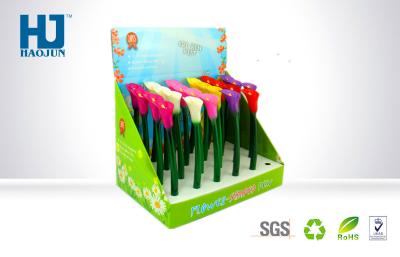 China Lightweight Cardboard Pop Display Box For Colorful Flower-Shaped Pen for sale