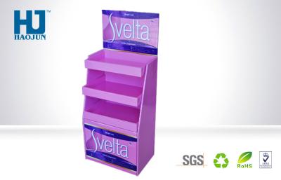 China Purple Vanishing Cardboard Retail Display 4C Offest Printing For Promotion Shampoo for sale
