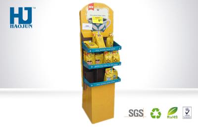 China Snacks Corrugated Cardboard Floor Display Waterproof Recyclable for sale