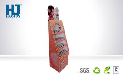 China Customized 4 Tiers Cardboard Display Stand Corrugated For Lipsticks for sale