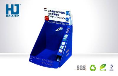 China Corrugated Counter Cardboard Display Box 4 Color With Hooks for sale