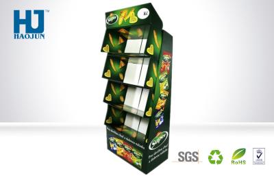 China Popular Pattern Green Folding Customized Cardboard Pallet Display Stand for Snacks Promotion for sale