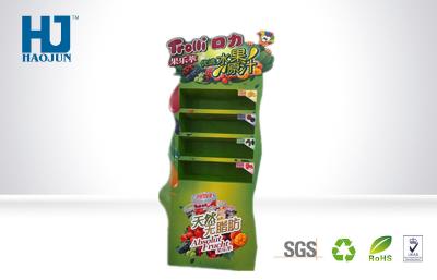 China Cardboard Corrugated Paper Fruit Candy Floor Standing Display With Tiers for sale