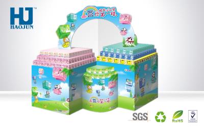 China Cardboard Supermarket Retail Dump Bins Foldable 4C Offest Printing for sale