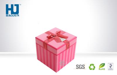 China Ribbon Pink Cardboard Packing Boxes , Corrugated Paper Gift Packing Box for sale