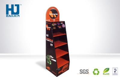 China Eco Friendly 4 Shelf Free Standing Cardboard Displays for Phone Accessory for sale
