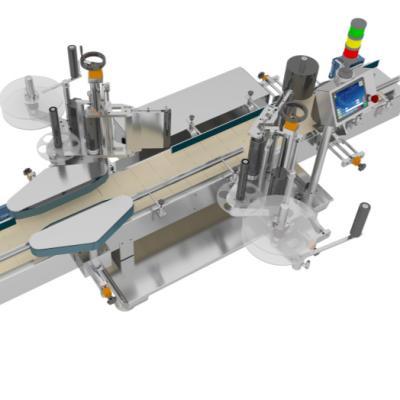 China 30L Drums Double Sides Sticker Labeling Machine For Round Bottle TN-200LDS 2500BPH for sale
