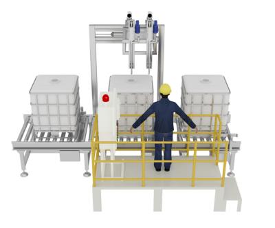 China Agrochemical Formulation 1000L Ton Drum Filling Machine Double Head Switching for sale