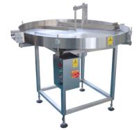 China SUS304 Rotary Bottle Unscrambler Buffer Table 1000mm Schneider Inverter for sale