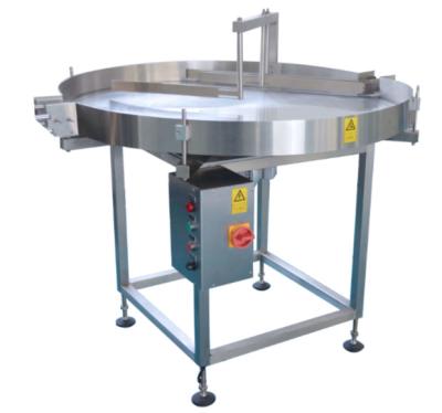 China SUS304 Rotary Bottle Unscrambler Buffer Table 1000mm Schneider Inverter for sale