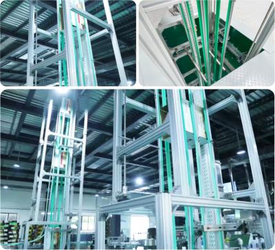China Second Floor Carton Transfer Flexible Conveyor 1200mm Aluminum Frame for sale