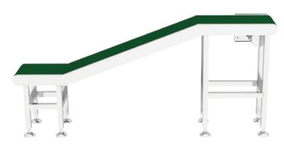China Customized 304 Stainless Steel Elevating Lifting Belt Conveyor 0.12KW AC220V for sale
