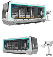 China GX-16-8AH Piston Liquid Filling Machine 9000BPH Capacity 100ml with SS304 Frame for sale
