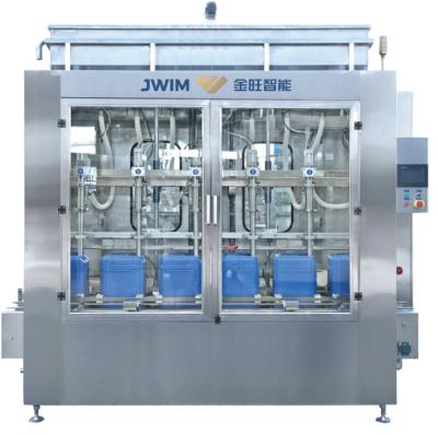 China 5-30L 6 Head Automatic Pesticide Filling Machine 400 BPH Weighing Filler for sale