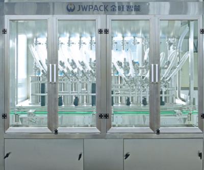 China 12 Head Liquid Detergent Filling Machine 1-5L Capacity 2500 BPH with PLC Control for sale