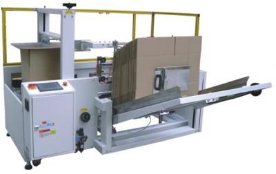China Automatic Vertical Case Erector with Bottom Sealer 8-10 Cartons/Min for L300-650mm Boxes for sale