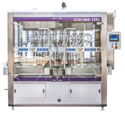 China PLC Control High Speed Piston Filling Machine 16 Heads 4000 BPH for 50-1000ml Bottles for sale