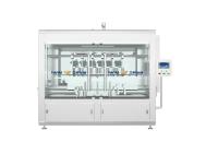 China 1200BPH 6 Nozzle Pesticide Filling Machine 1-5L Automatic Piston Filler for sale