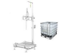 China Rotating Arm Pesticide Weighing Filling Machine 1000kg IBC Ton Drum 0.2% Accuracy 5 Drums per Hour for sale