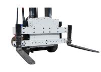 China Geared Drum Forklift Pallet Rotator 1245mm 1550mm Fork Rotator Attachment for sale