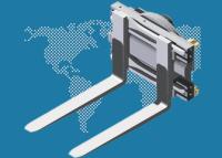 China Revolving Forklift Clamp Attachment 915mm Fork Forklift Parts for sale