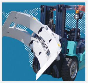 China Fixed Short Arm Rotating Paper Roll Clamp 360° Forklift Attachment for sale
