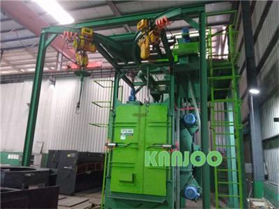 China PLC Spinner Hanger Shot Blasting Machine With High Cleaning Efficiency Sa 2.5 Surface Roughness for sale