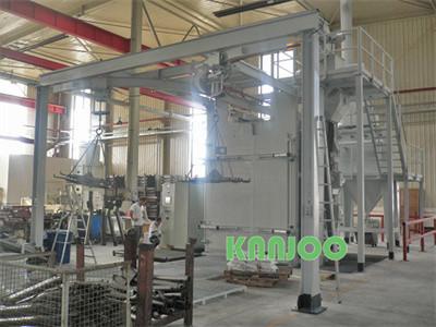 China 380V Electric Hanger Type Shot Blasting Machine With High Dust Collection Efficiency for sale