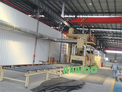 China PLC Control System Steel Plate Shot Blasting Machine With Roller Conveyor for sale