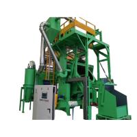 China PLC Control Tilt Drum 4.2rpm Automatic Shot Blasting Machine Metal Parts Cleaning for sale