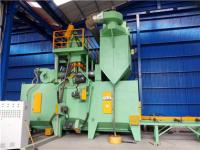 China Roller Conveyor Stone Shot Blasting Machine , Shot Blasting Machine For Casting Descaling for sale