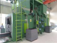 China Horizontal Feed System Industrial Shot Blaster Conveyor Type 550mm Height for sale