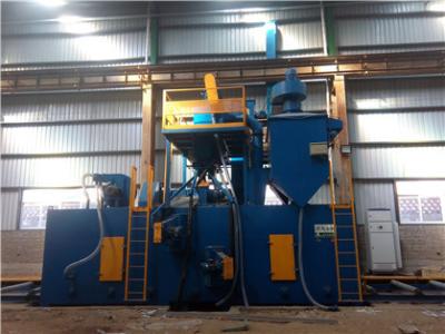 China Horizontal Feed System Industrial Shot Blaster Conveyor Type 550mm Height for sale