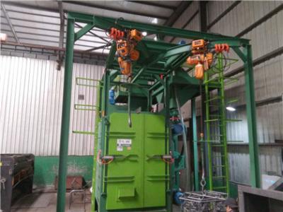 China Steel Parts Overhead Hanger Type Shot Blasting Machine PLC Control for sale