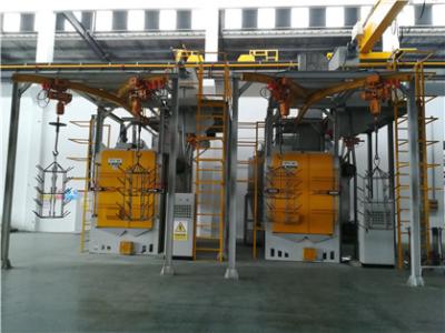 China Double Hook Hanger Type Shot Blasting Machine Sa3.0 for Castings Forging Parts for sale