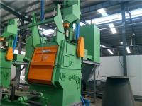 China Rubber Belt Tumblast Shot Blasting Machine Drum Type with Screw Conveyer for sale