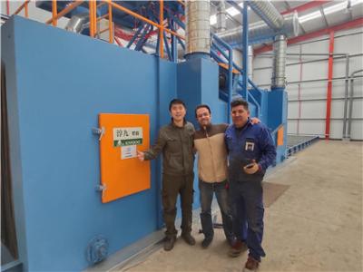 China Roller Conveyor Blast Machine For Metal Sheet Cleaning for sale