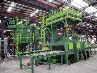 China Steel Profile Roller Conveyor Shot Blasting Machine Wheel Deflashing 4.5m/Min for sale