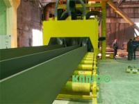 China Large Steel Structure Parts Roller Conveyor Steel Shot Blaster Through Type for sale
