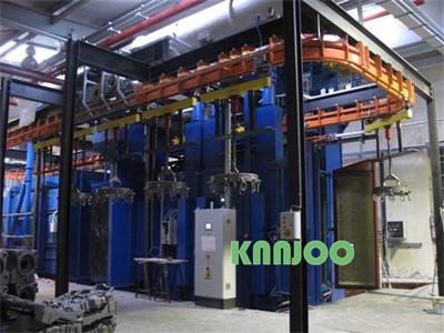 China Catenary Stepping Q48 Monorail Shot Blasting Machine For Casting Forging Parts for sale