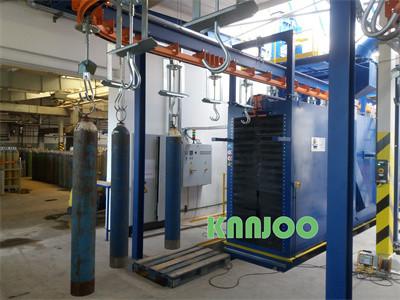 China Hook Type Shot Blasting Machine For Lpg Cylinder Cleaning for sale