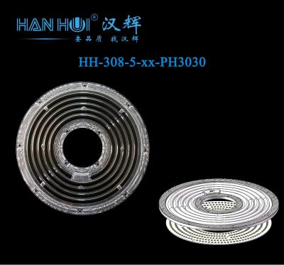 China 3030&2835 LEDs PC Eco-Material 92%+ Transmittance Anti-Glare Lens For UFO High Bay Lighting Lens for sale