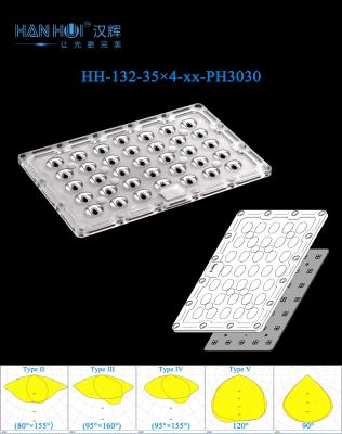 China 218×141.25mm 140pcs 3030LEDs Multiple Angles Available OEM&ODM Environment-Friendly Material Street and Flood Lighting Lens for sale