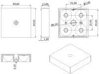 China 10° Available 3737LEDs 50×50×12.8mm Size High Power High Light Transmission LED Floodlighting Lens for sale