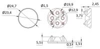 China PMMA Material 3535LEDs 30° Available φ24.7mm Flighlight Lens for sale